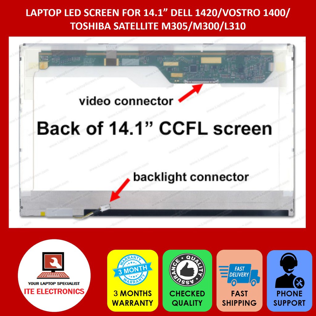 DELL 1420/VOSTRO 1400 TOSHIBA SATELLITE M305/M300/L310 14.1 Inch Laptop ...