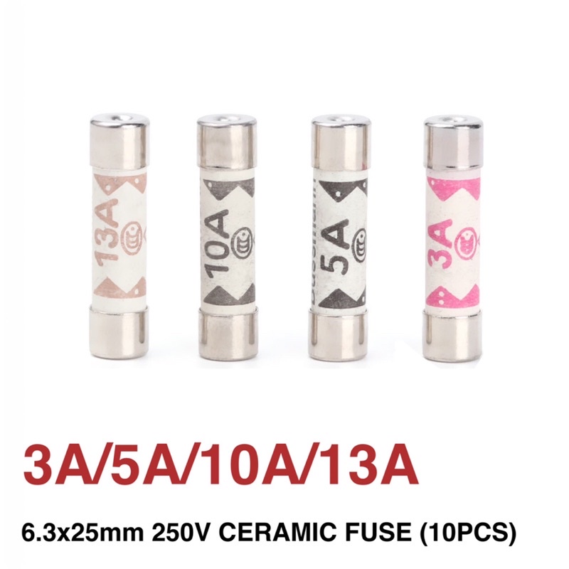 3A/5A/10A/13A Fuse for Plug Top 250V / 6.3x25mm | Shopee Malaysia