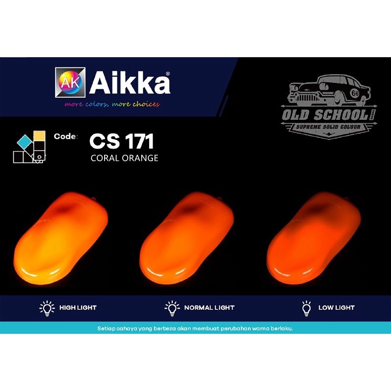 AIKKA CS171 CORAL ORANGE OLD SCHOOL SUPREME SOLID COLOUR 2K PAINT ...