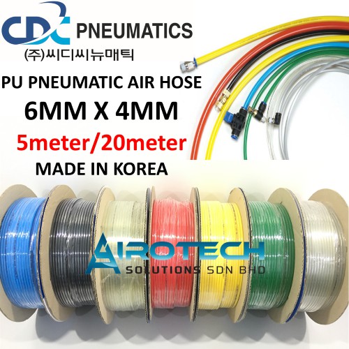 CDC Pneumatics [MADE IN KOREA] 6mm X 4mm Polyurethane Tube Air Hose PU ...