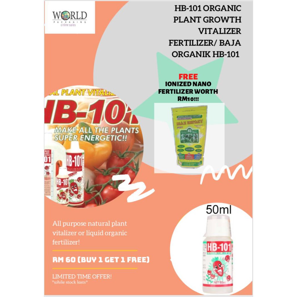 HB-101 Organic Plant Growth Vitalizer Fertilizer 50 ML (Japan ...