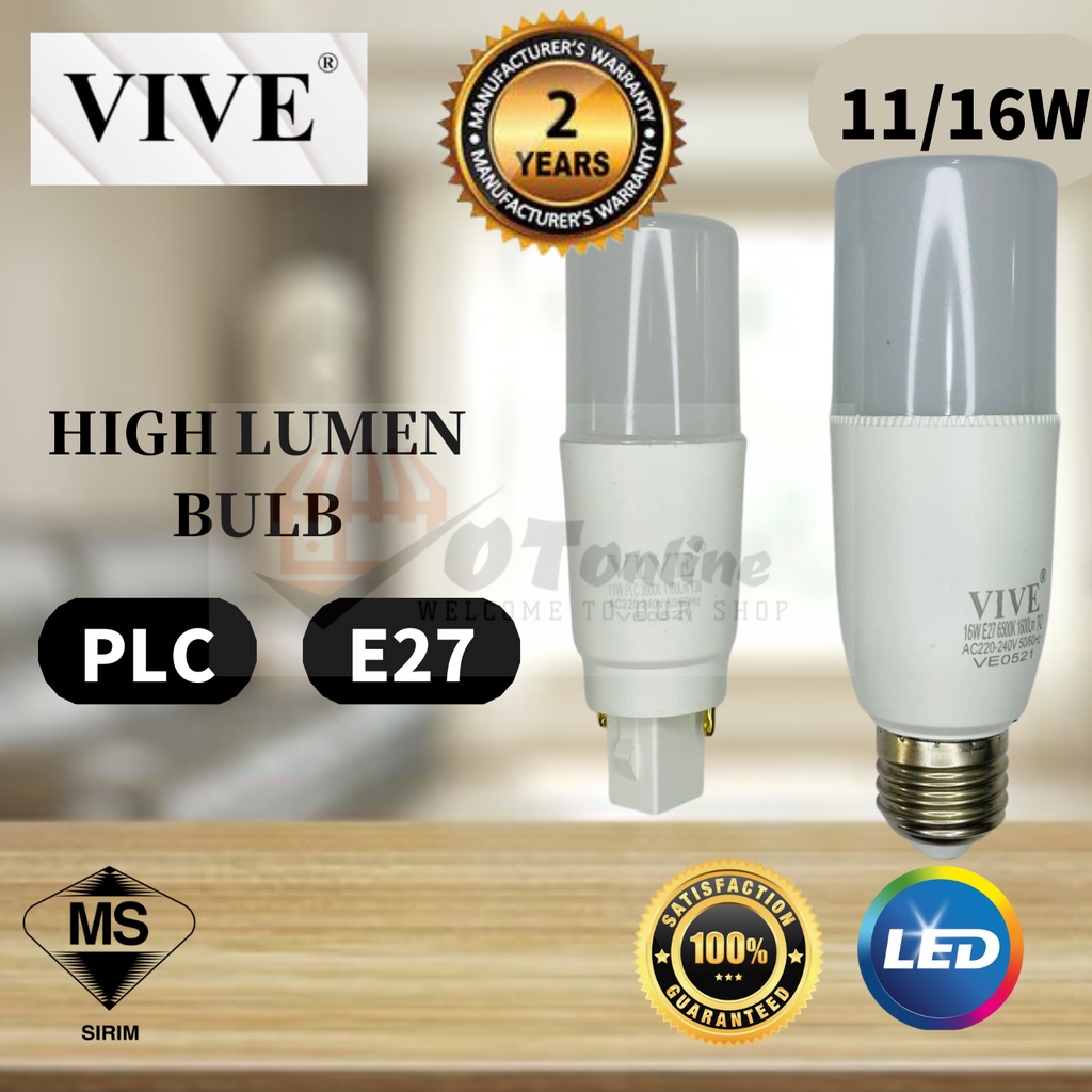 [Sirim] LED E27 PLC Stick Bulb 11W 16W Energy Saving Mentol Ceiling Table Lamp Lighting ...