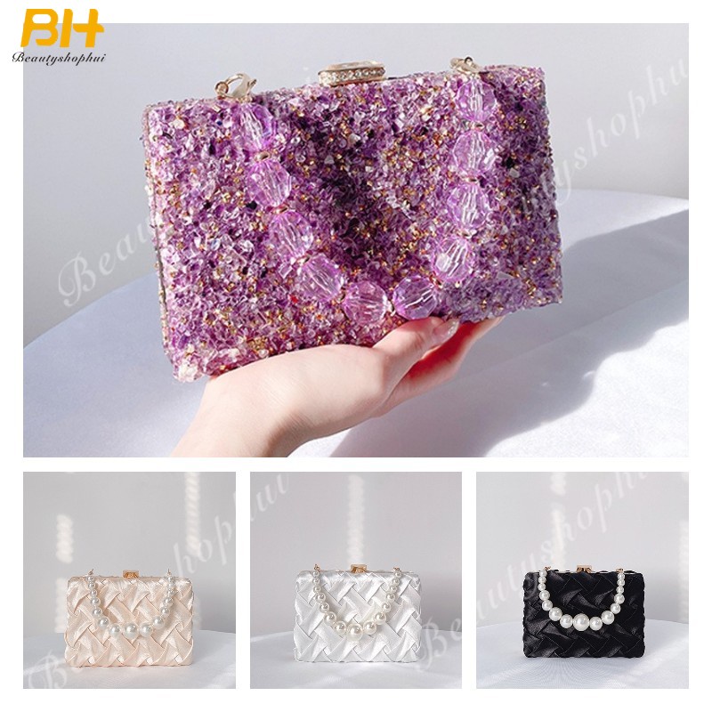 2022 New Gravel Pattern Evening Party Bag Crossbody Women's Crystal ...