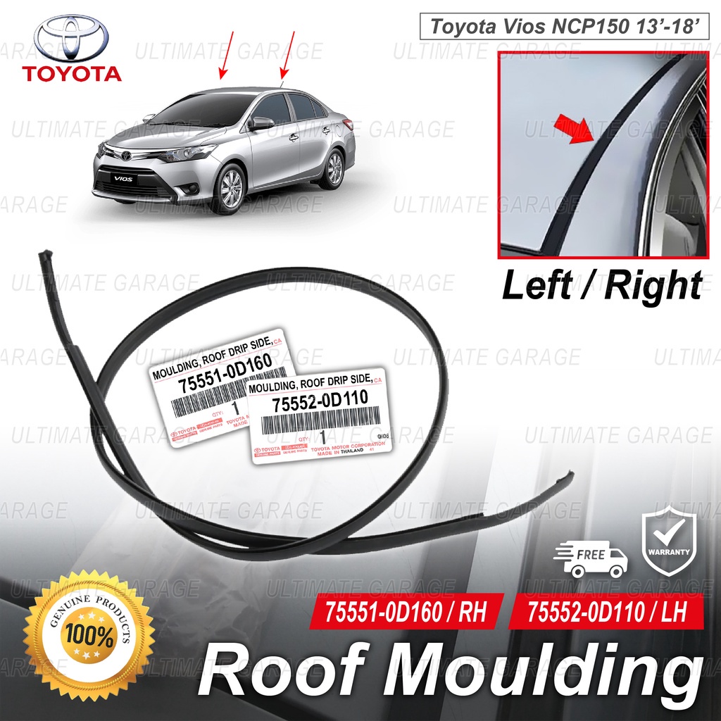 ORIGINAL Toyota Vios NCP150 ROOF MOULDING LINING RUBBER OUTER STRIP ...