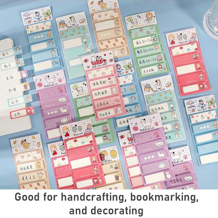 100 pcs Cute Sticky Notes Set Notepad Memo Pad Bookmark Index Sticker ...