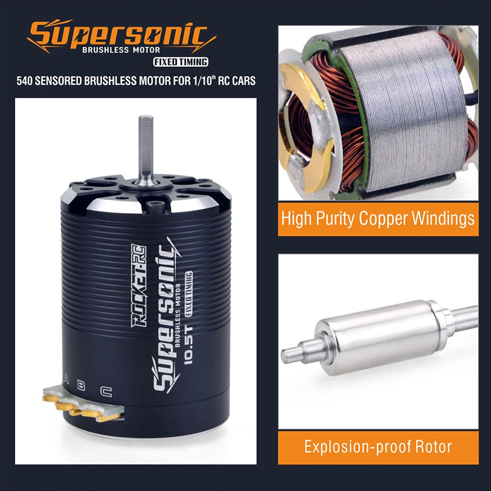 Rocket-RC Supersonic Sensored Brushless 540 Motor and 120A ESC Combo ...