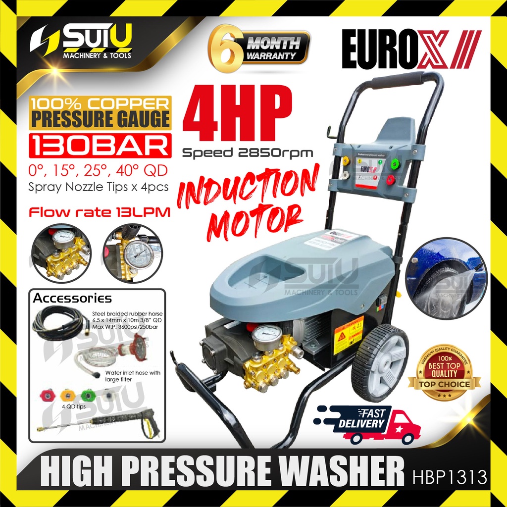 EUROX HBP1313 4HP 130Bar High Pressure Washer / Cleaner / Water Jet / 高压洗车机 3.0kW 2850RPM ...
