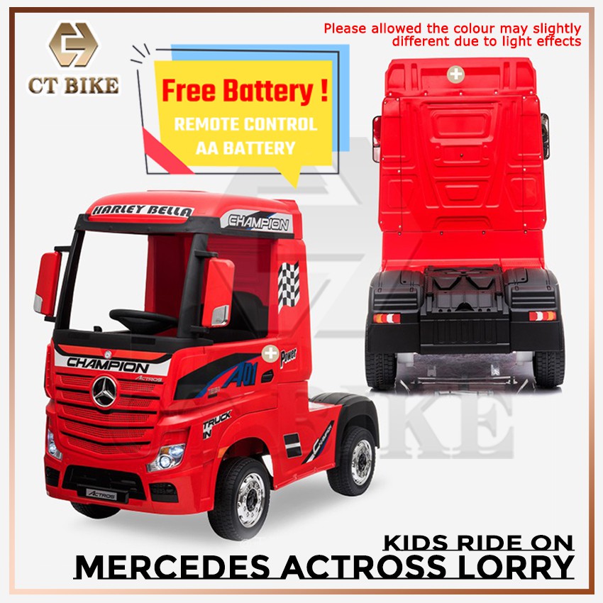 Kids Ride On Mercedes Lorry Truck 12V Benz Actros Licensed Electric Car RC Remote Control Child ...