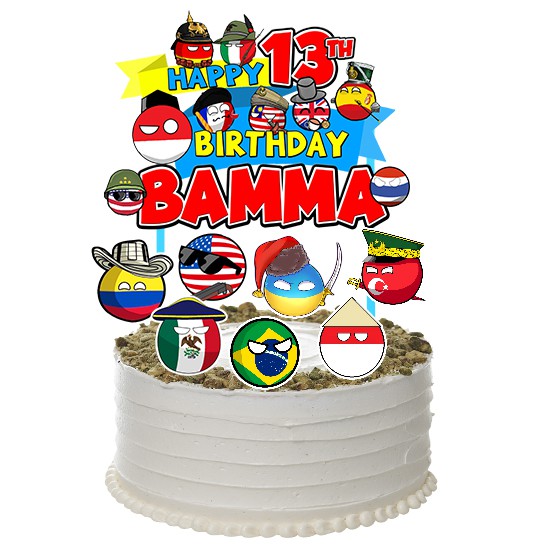 Country Balls Birthday Cake Topper / Birthday Cake Decoration | Shopee ...