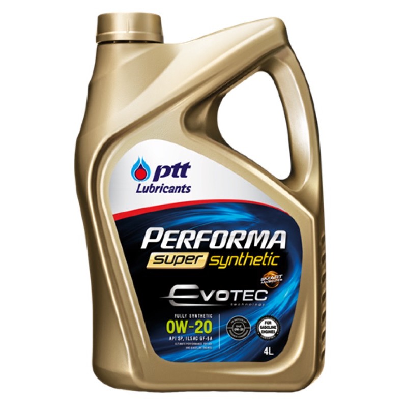 PTT PERFORMA Fully Synthetic Evotec 0w-20 (API SP/ ILSAC GF-6A) 4L ...