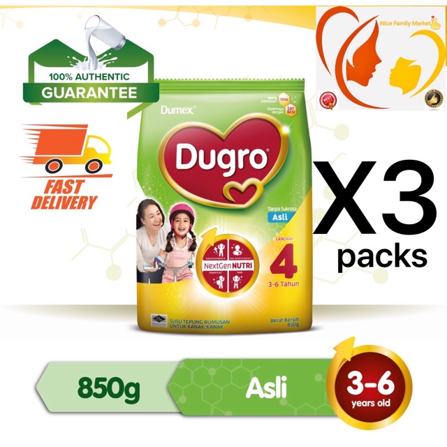 Dumex Dugro Step 4- Asli (850g x 3 packs) | Shopee Malaysia