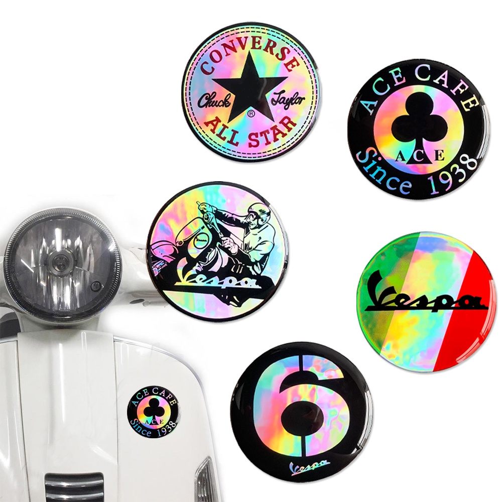 3D Motorcycle Italy Sticker Vespa Resin gel Laser Emblems Logo Stickers ...