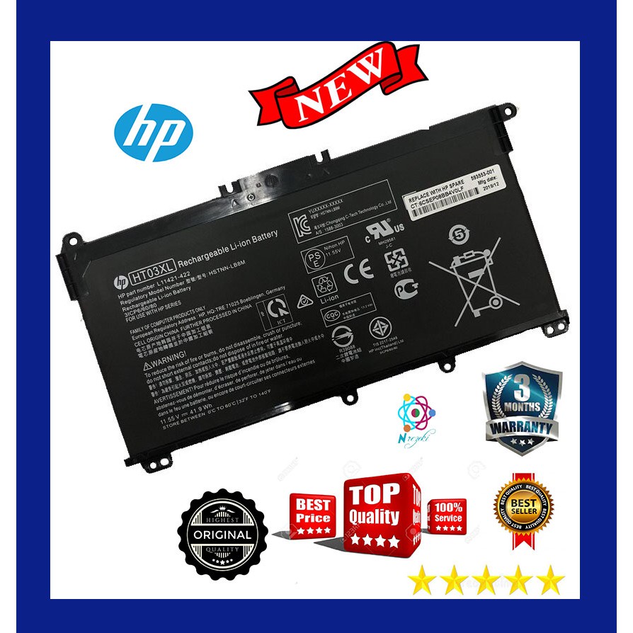 HP 15-DA 15S-DY -DU 15S-DU1057TX 15-DA0007TX HT03XL HSTNN-DB8R -DB8S ...