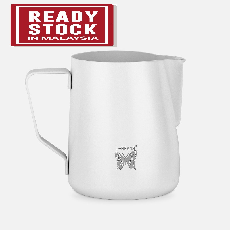 Milk Frothing Pitcher Cup Thickened Frother Cup White Stainless Steel ...