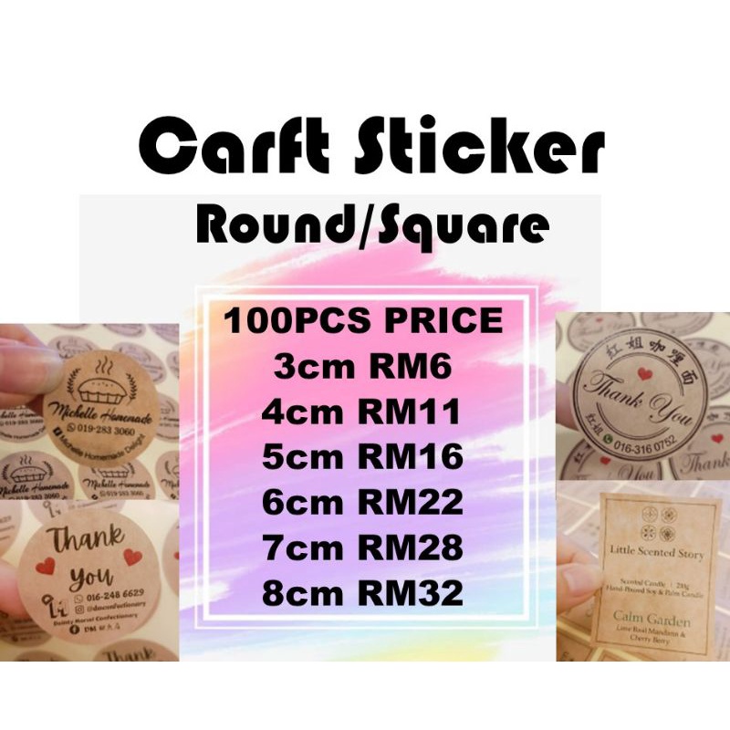 Craft sticker, label sticker product | Shopee Malaysia