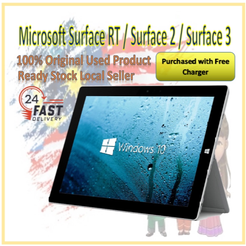 Microsoft Surface 3 / RT / Surface 2 Window Tablet-Intel M3 6th Gen Quad Core 4GB 128GB 64GB Ram ...