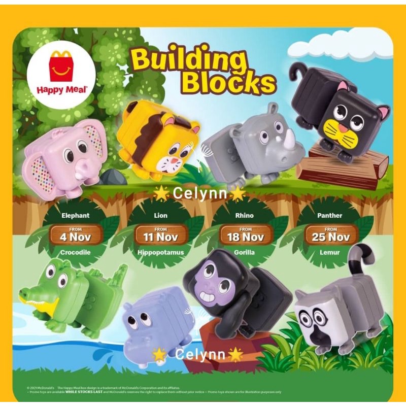 (READY STOCK) Mcd McDonald's Mcdonalds Happy Meal Toy Building Blocks ...