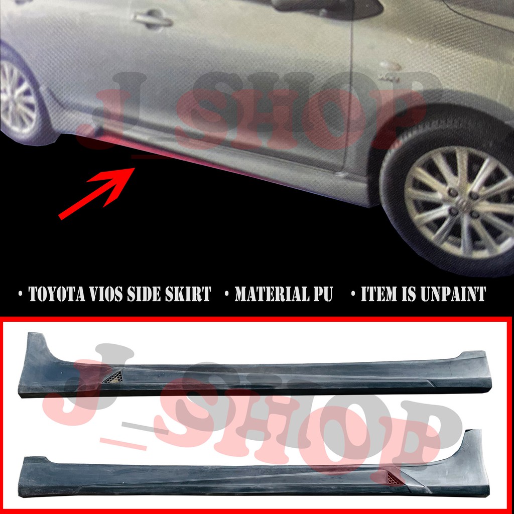 TOYOTA VIOS 2008-2012 SIDE SKIRT (68) (MATERIAL PU) (GETAH) (LEFT AND ...