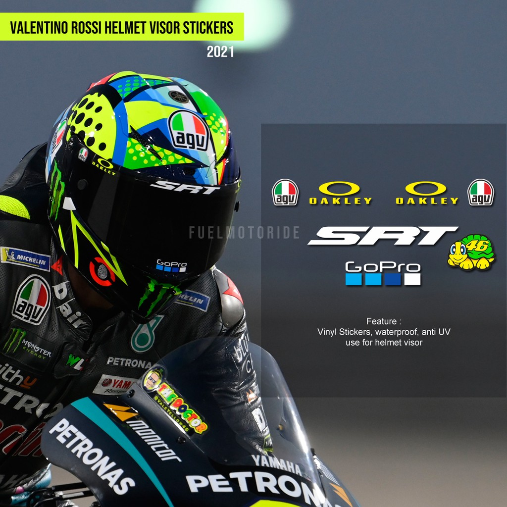 Valentino Rossi Helmet Visor Sticker Set 2021 yamaha | Shopee Malaysia