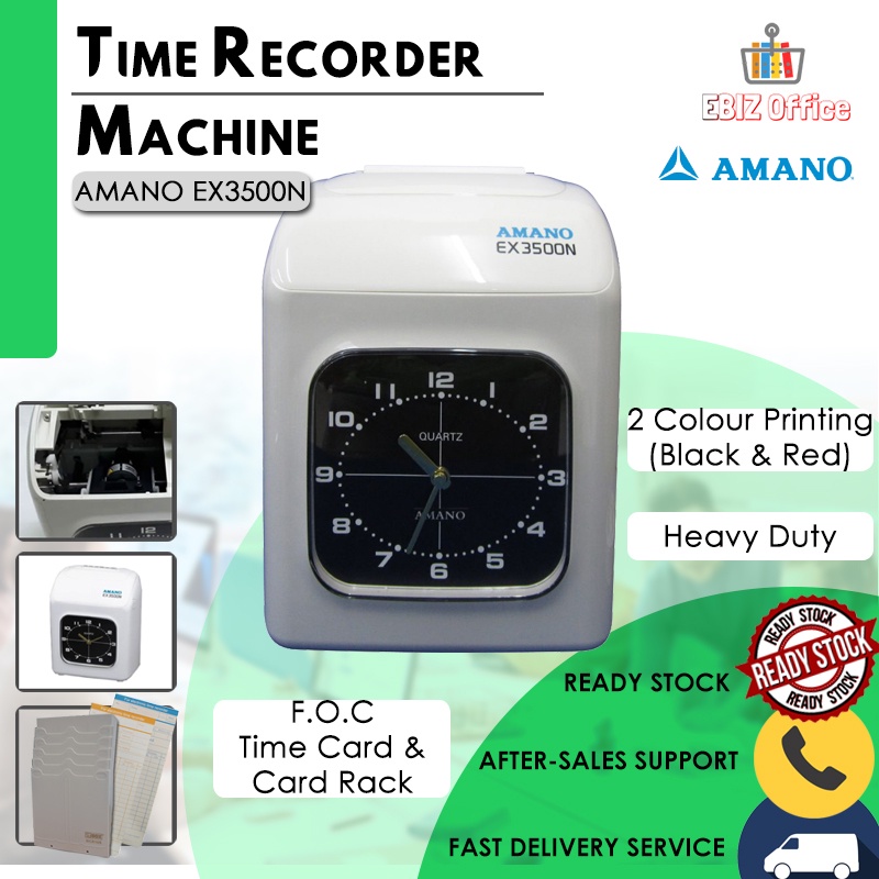 AMANO EX-3500 Time Recorder Punch Card Machine With Card & Rack ...