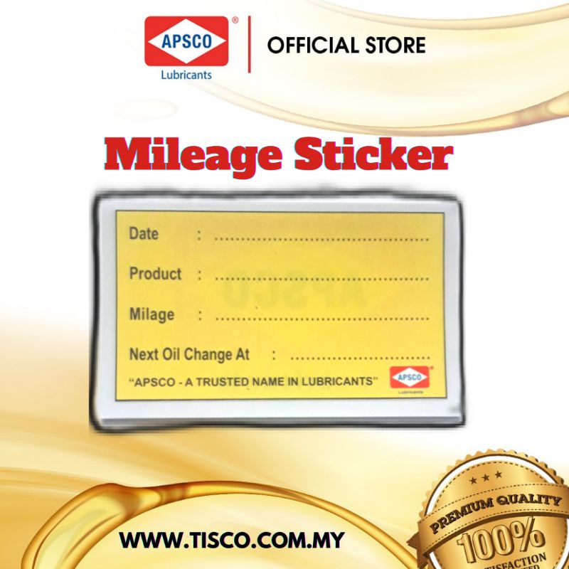 Apsco Mileage Stickers for Perodua Proton Nissan Toyota Honda Bmw Audi ...