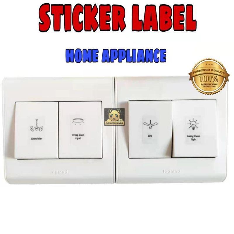 [STICKER LABEL] Switch Icon Sticker/ Wording Label/ Wall Switch Label ...