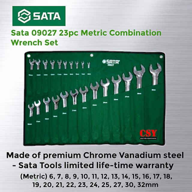 SATA 09027 23pcs Metric Combination Wrench Set | Shopee Malaysia