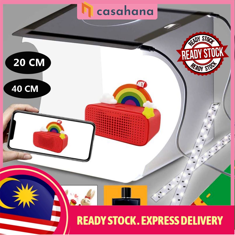 🔥MINI PORTABLE STUDIO LIGHTBOX 🔥 20/40CM Lightbox Foldable Light Tent ...