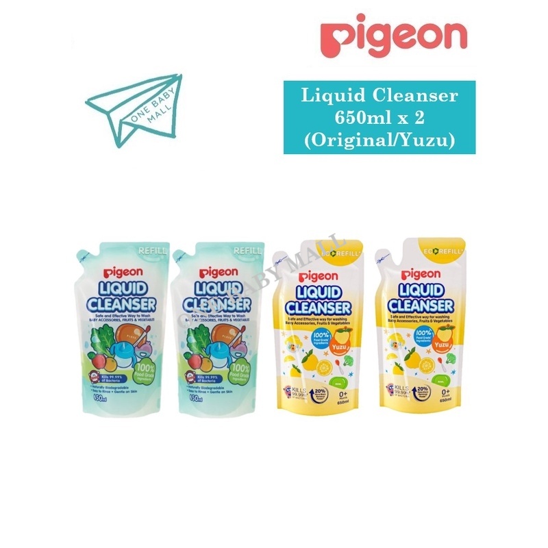 One Baby Mall Pigeon Liquid Cleanser Refill 650ml x 2 (Original/Yuzu) | Shopee Malaysia