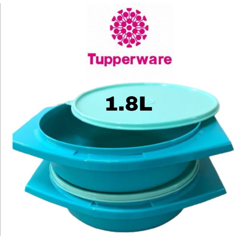 🔥READY STOK🔥[ORI 💯] Tupperware Joy Keeper Round Server 1.8L Turquoise x ...