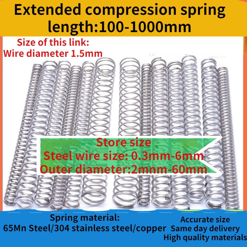 Steel wire diameter 1.5mm, spring outer diameter 8-30mm, length 100 ...