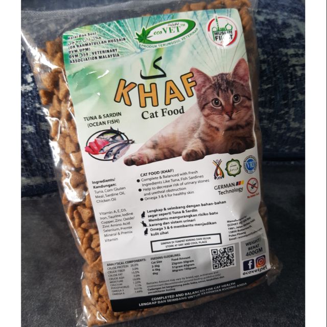 DRY Cat food/Kucing Gebu. Makanan ikan tuna and sardine. 400g per pack ...