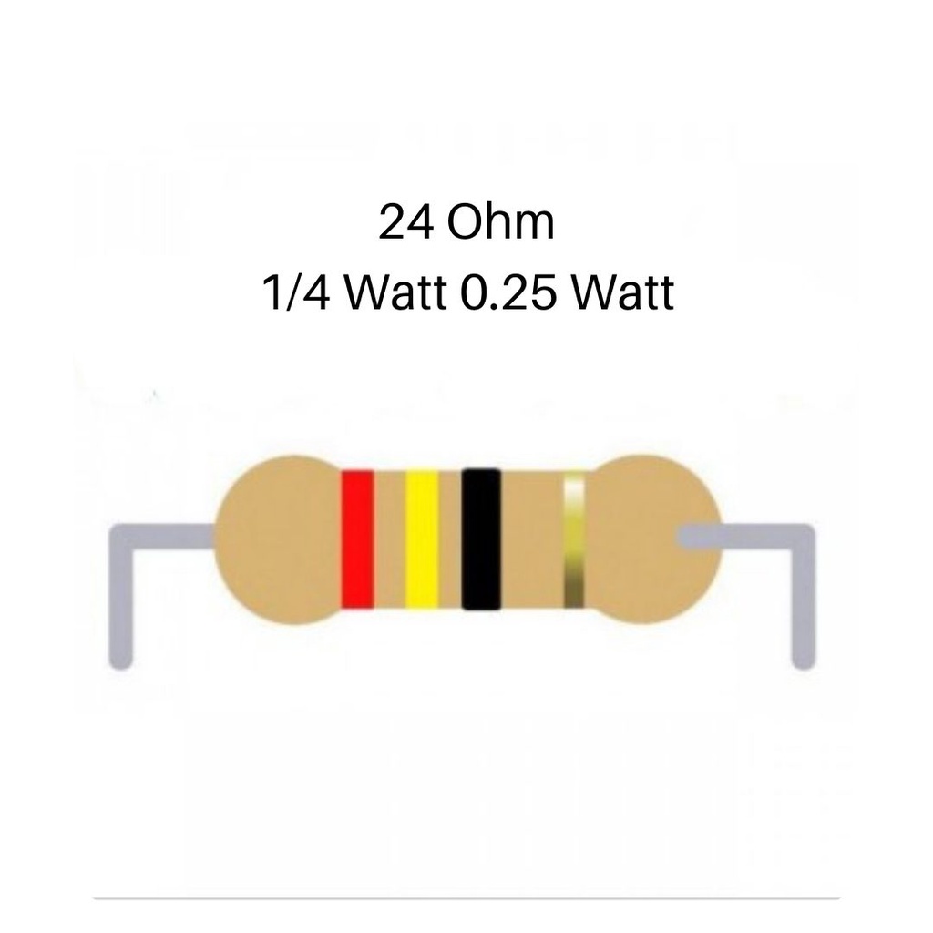 24 ohm 0.25w 1/4W resistor (5% tolerance) (10pcs/ pack) | Shopee Malaysia