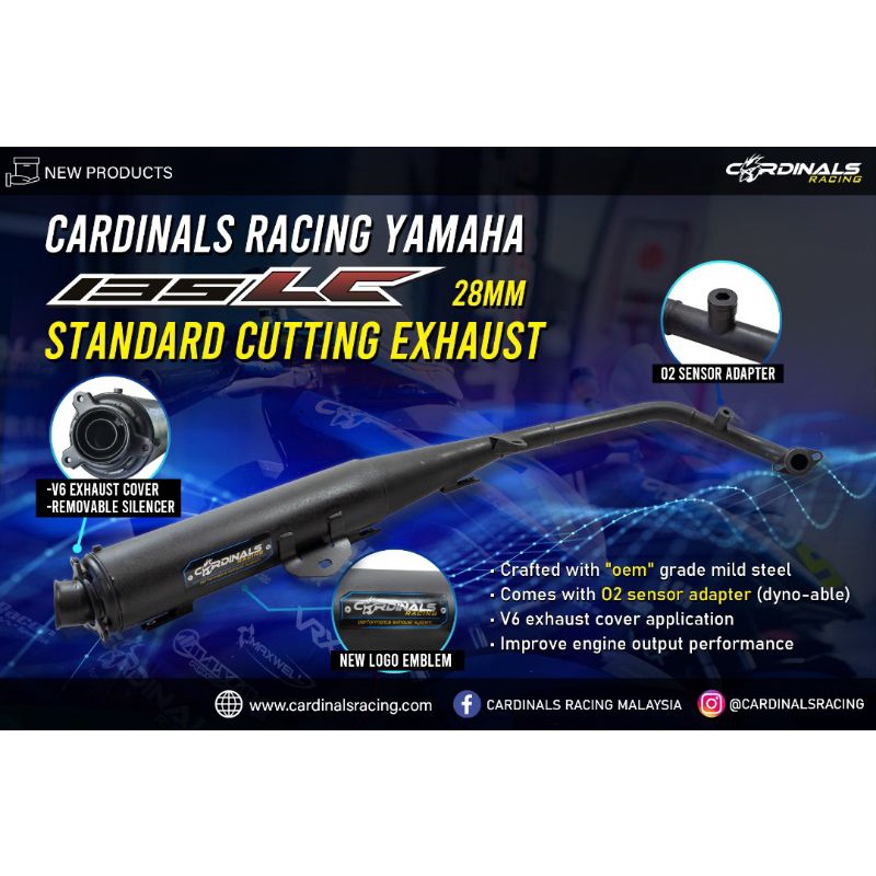 Cardinals exhaust standard cutting- open RS150/Y15ZR/LC135/Y16ZR, 28mm ...