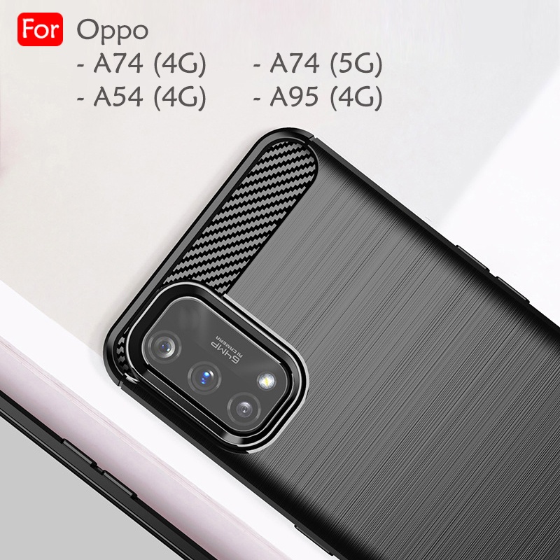 Oppo A54 4G A74 4G A95 4G A74 5G Back Case Cover Carbon Fiber Brushed ...
