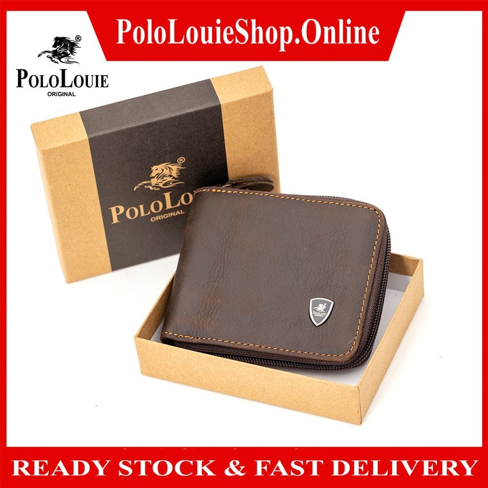 Original Polo Louie Men's Top Genuine Cow Leather Wallet Full Zip ...