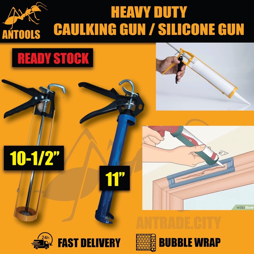 Heavy Duty Silicone Caulking Gun 10-1/2" & 11 inch For Pressing Inject ...