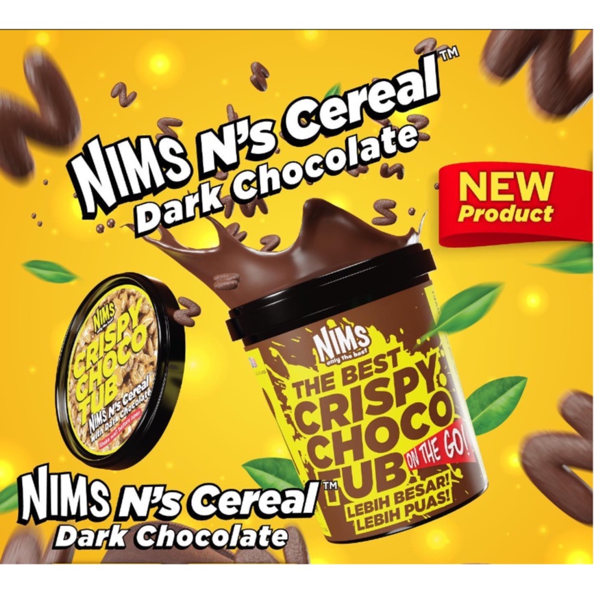 NIMS CRISPY DARK CHOCOLATE CEREAL CHOCOTUB | Shopee Malaysia
