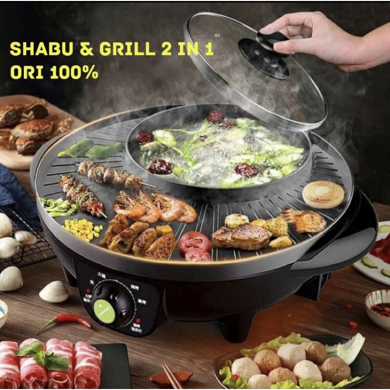 Hotpot BBQ Shabu Steampot Suki Grill 2in1 Electric | Shopee Malaysia