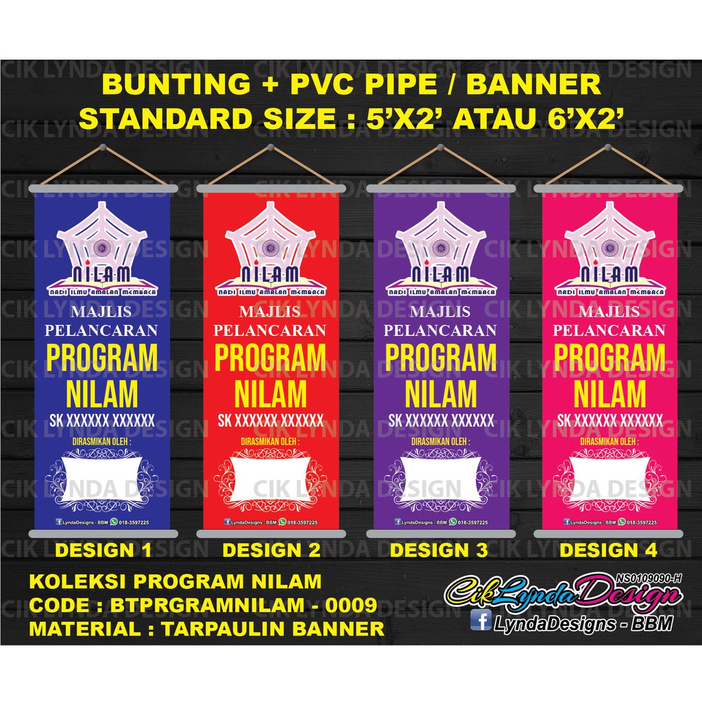 PRE-ORDER - BUNTING + PVC PIPE - PELANCARAN PROGRAM NILAM | Shopee Malaysia