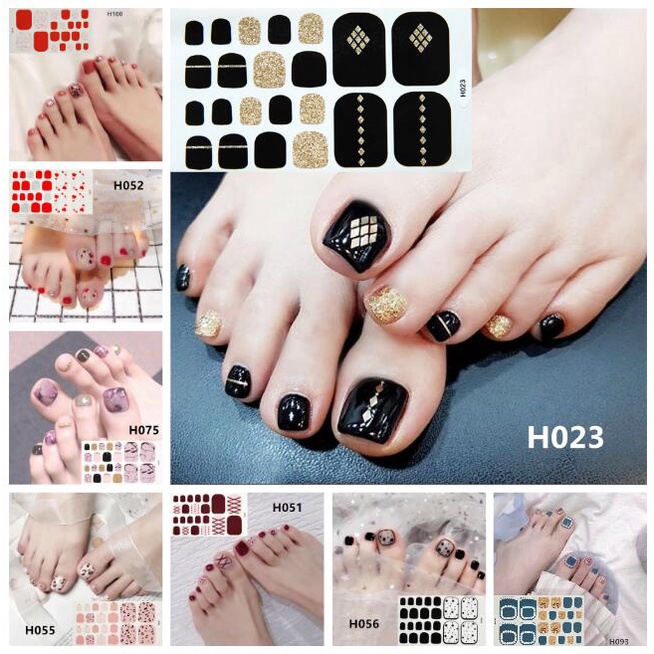 Toe nail stickers, nail art full stickers, waterproof toe nail stickers ...