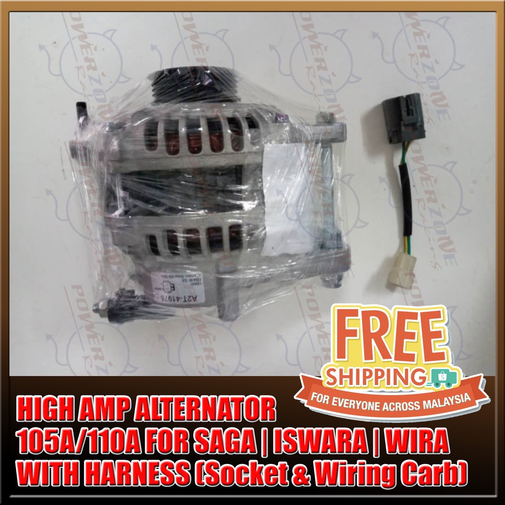 HIGH AMP ALTERNATOR 105A/110A for SAGA ISWARA,SATRIA&WIRA 4G13/4G15 EFI ...