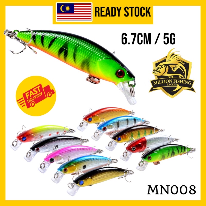 【MN008】Umpan Siakap Minnow 6.7cm/5g Gewang Killer Peacock Bass Fishing ...