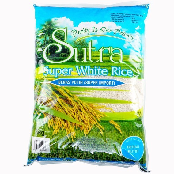 Sutra Super White Rice 5% Beras Siam 5 KG | Shopee Malaysia