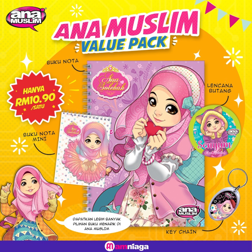 MERCHANDISE VALUE PACK 3 - SET MERCHANDISE ANA MUSLIM - PEREMPUAN GIRL ...
