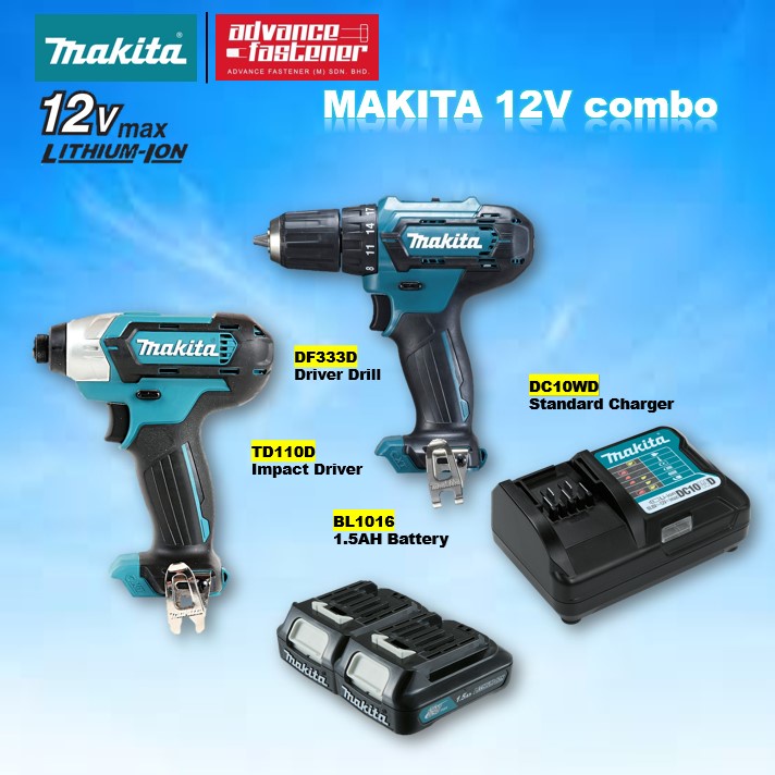 MAKITA 12Vmax Cordless Combo Set ( DF333D Driver Drill / TD110D Impact Driver ) | Shopee Malaysia