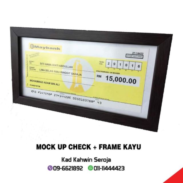 [ FAST SHIPPING] Replika Cek Hantaran Kahwin / Mock Up Cek Pengantin ...
