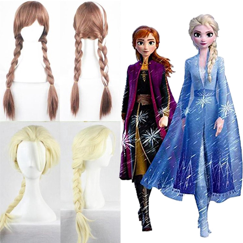 Adult Princess Elsa Anna Snow Queen Frozen Weaving Braid Cosplay Party ...