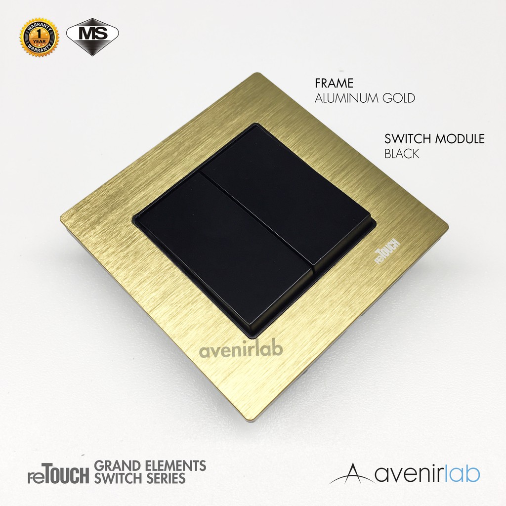 reTouch Grand Elements 2 Gang Designer 16A Autogate Toggle Push Button ...