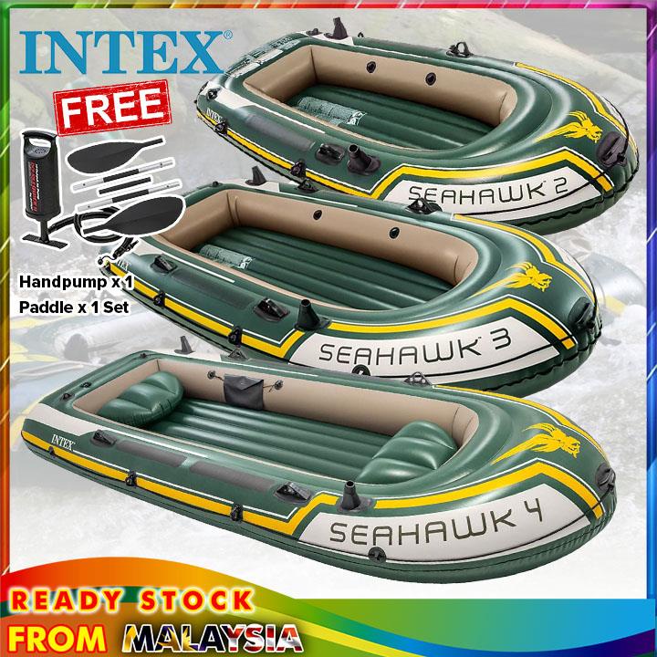 INTEX 68347 , 68380 , 68351 Seahawk Boat Set 2/3/4 Persons Kayak Rescue ...